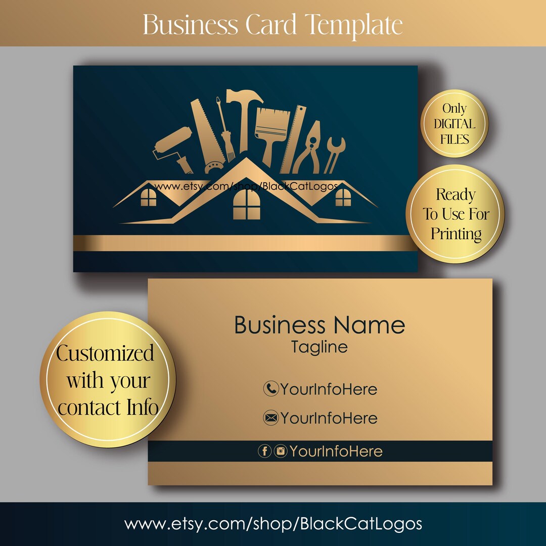 Editable Business Card Handyman Services, Home Improvements Repairs ...