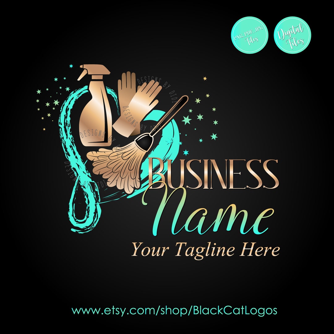 Cleaning Service Logo, Maid Service, Housekeeping Logo, Gold Duster ...