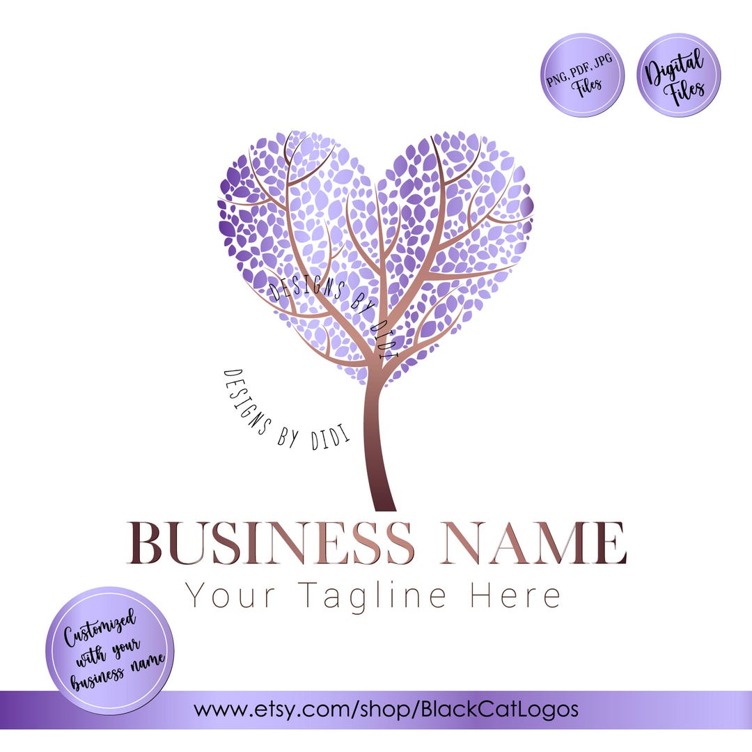 Tree Heart Logo Design: Elegant Business Branding (digital Files) - Etsy