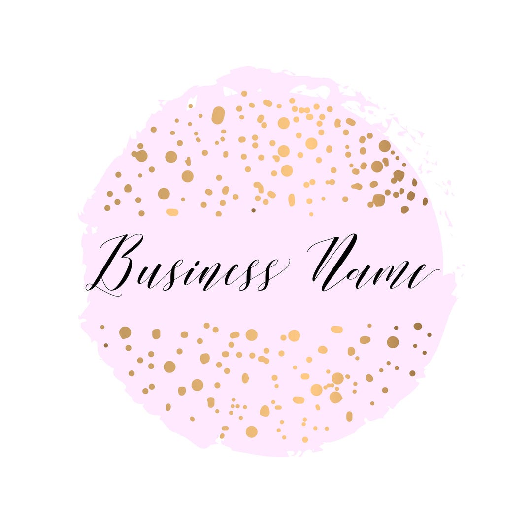 Round Circle Gold Logo Design, Pink Gold Dots Watermark, Gold Dots Logo ...