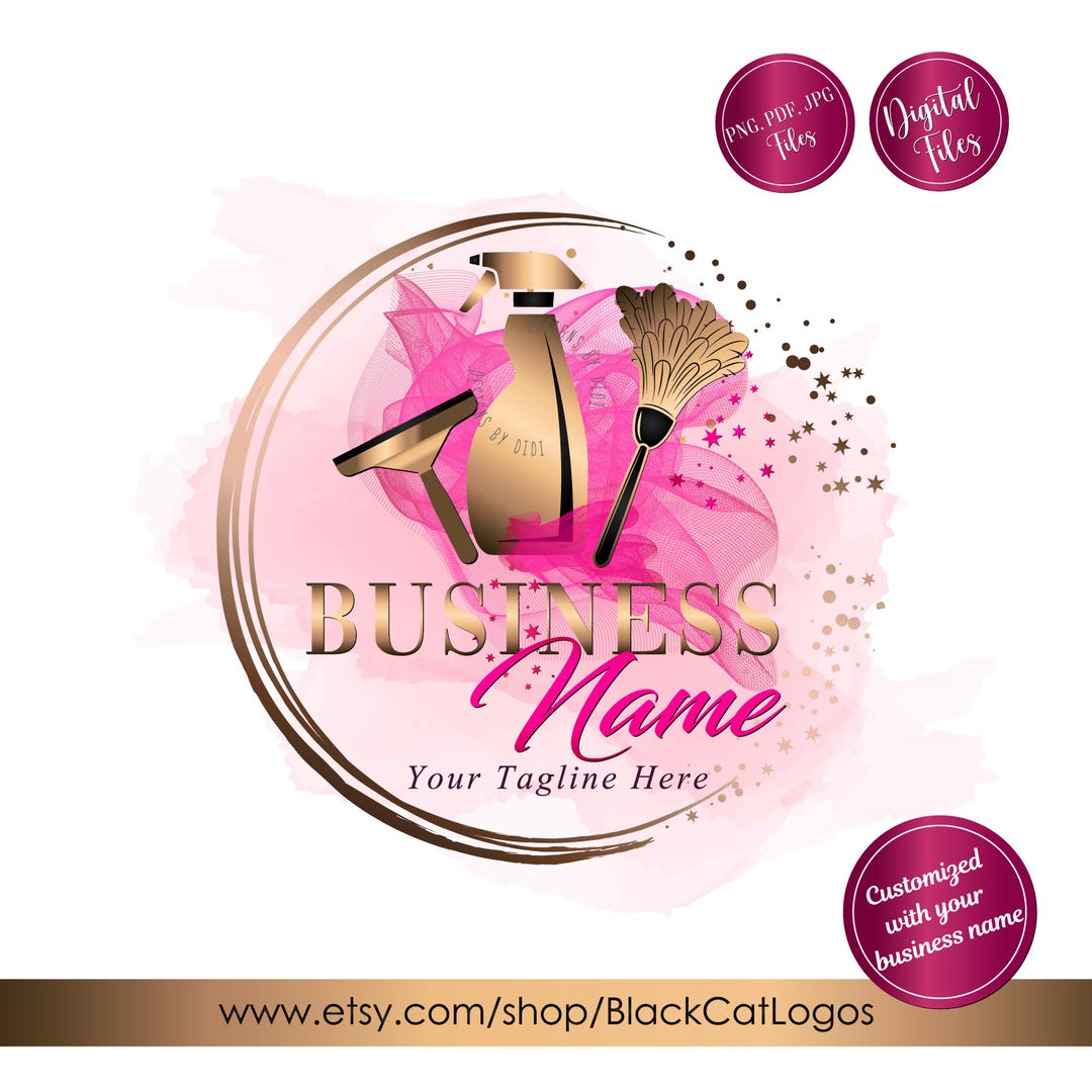 Cleaning Services Logo, Hot Pink Round Housekeeping Graphic Design ...