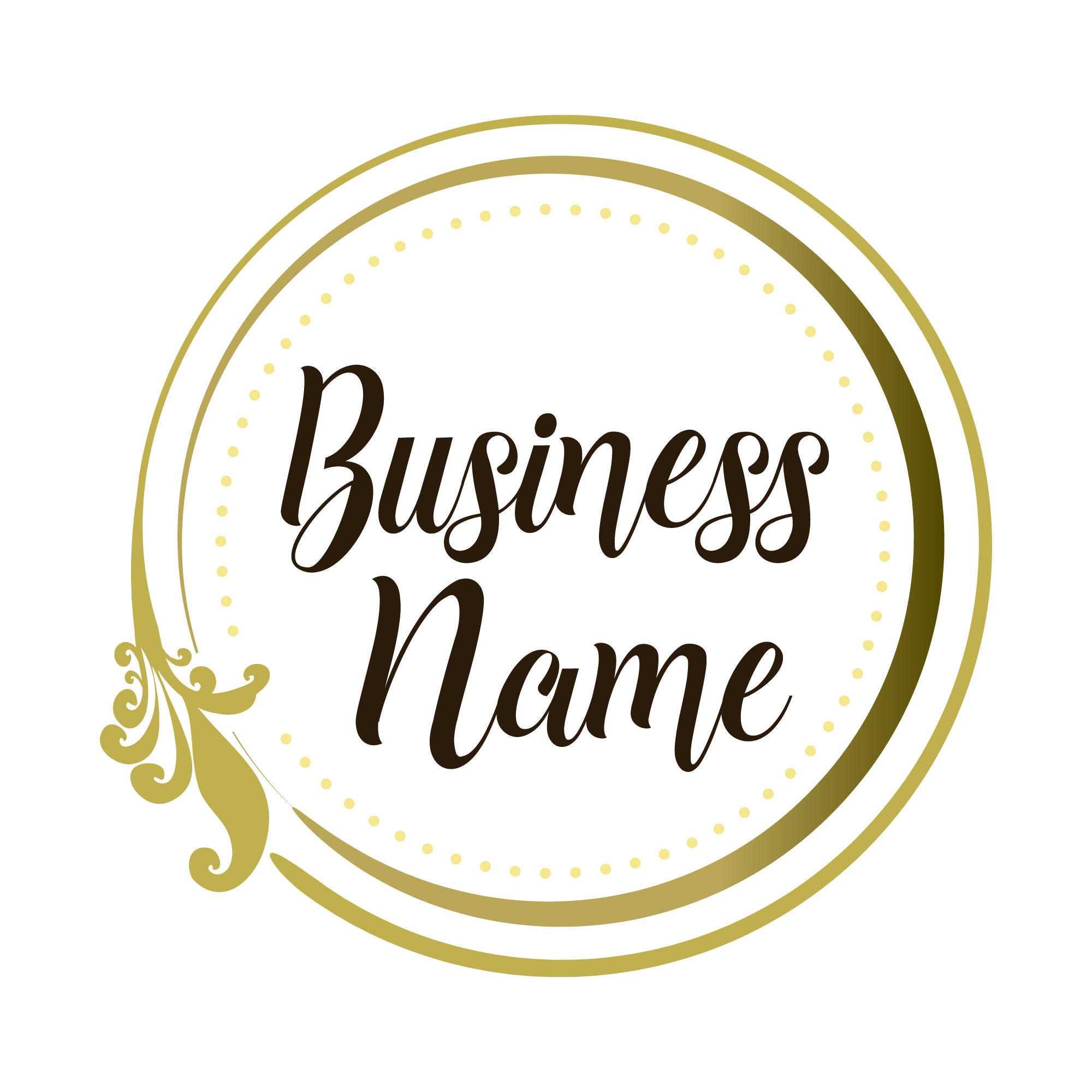 Round Circle Green Logo Design Bio Organic Watermark Green - Etsy