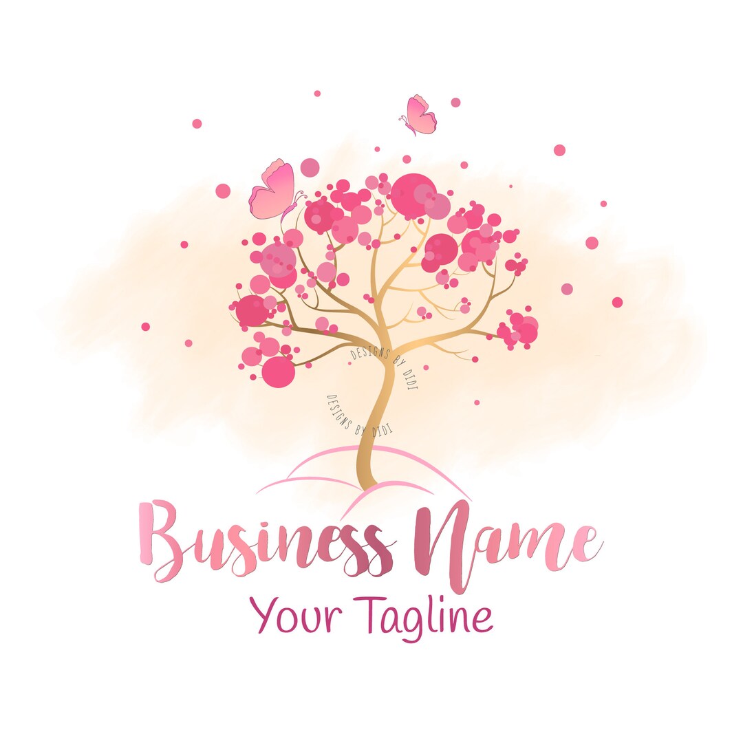 Tree Logo Design, Boutique Logo, Fashion Logo, Beauty Logo, Pink ...