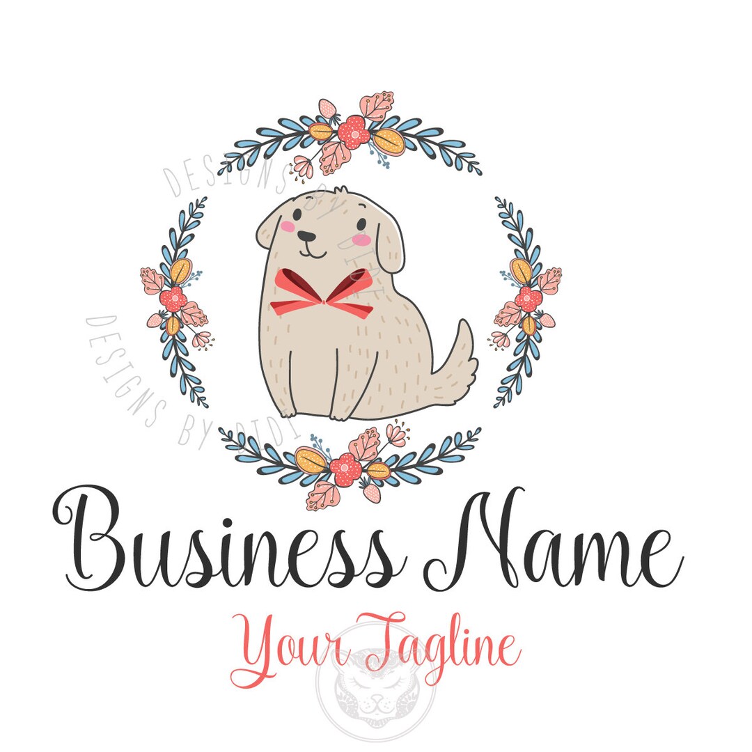 Puppy Logo Design, Vector Pet Shop Logo Design Template, Puppy Floral ...