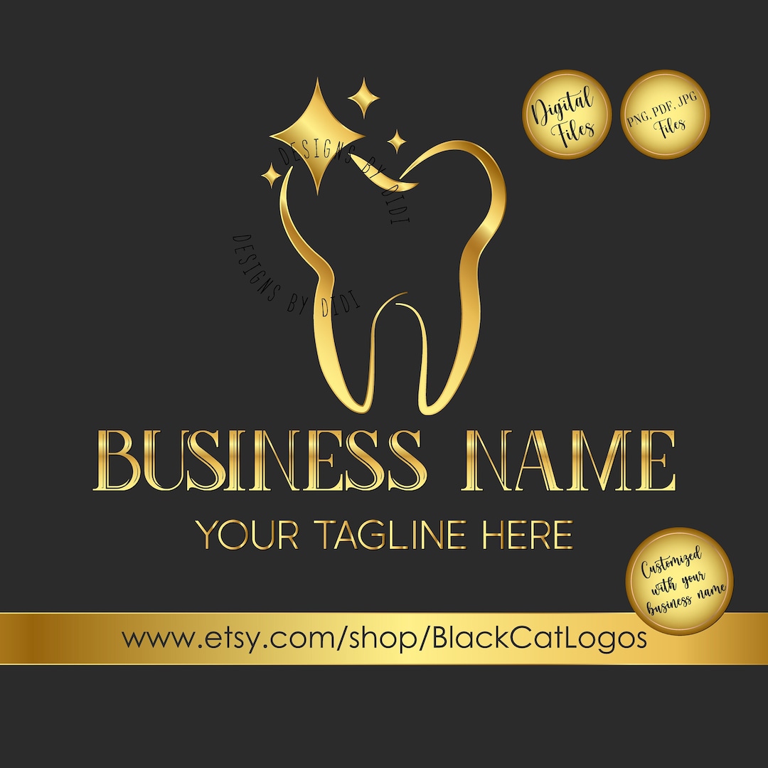 Gold Tooth Logo: Modern Dentist Branding (digital Files) - Etsy