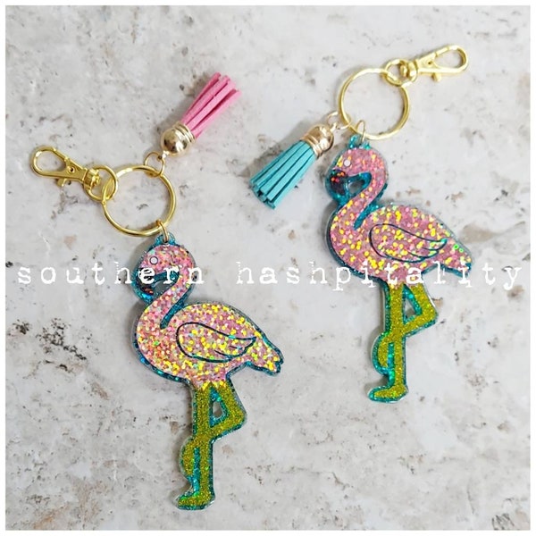 Flamingo Keychain - Etsy