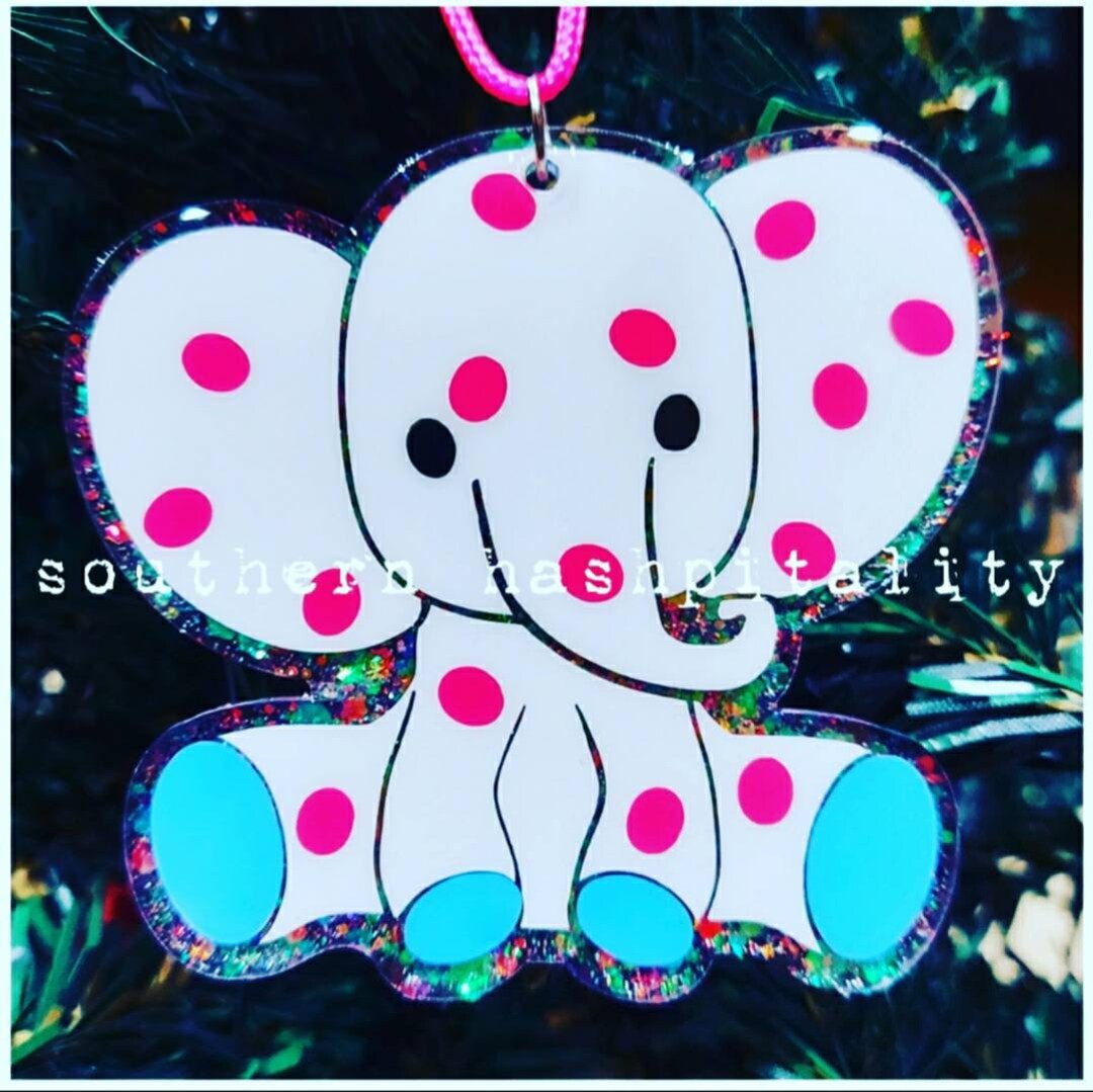 Spotted Elephant Ornament - Etsy