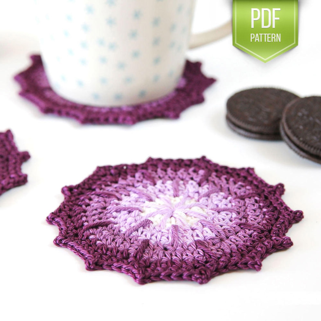 CROCHET PATTERN - Coaster Pattern - Crochet Coasters - Ombre Coasters ...