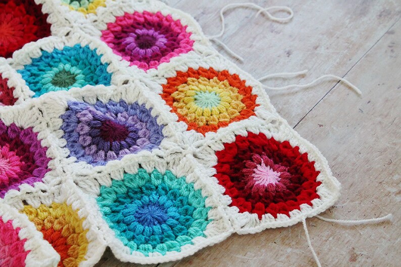 CROCHET PATTERN Colour Wheel Blanket Crochet Blanket | Etsy