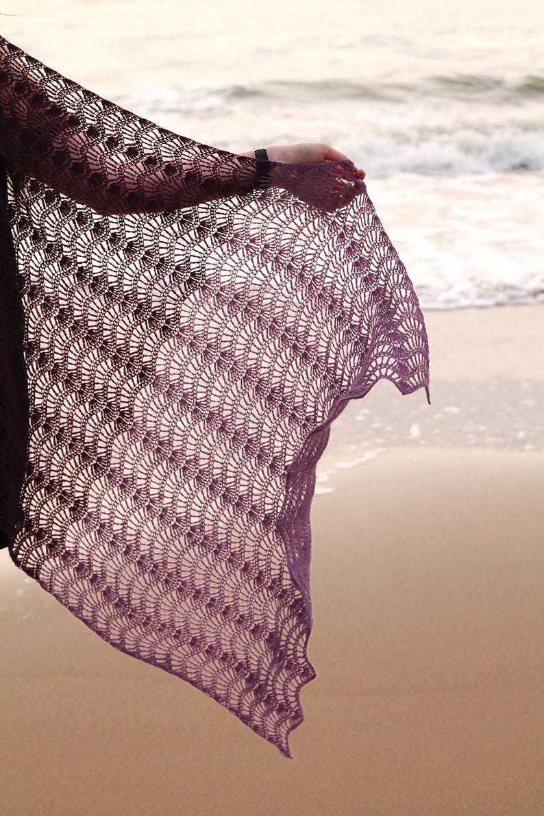 CROCHET PATTERN Crochet Shawl Feather and Fan Shawl | Etsy