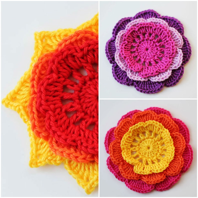 CROCHET PATTERN Flower Power Instant Download Colourful - Etsy