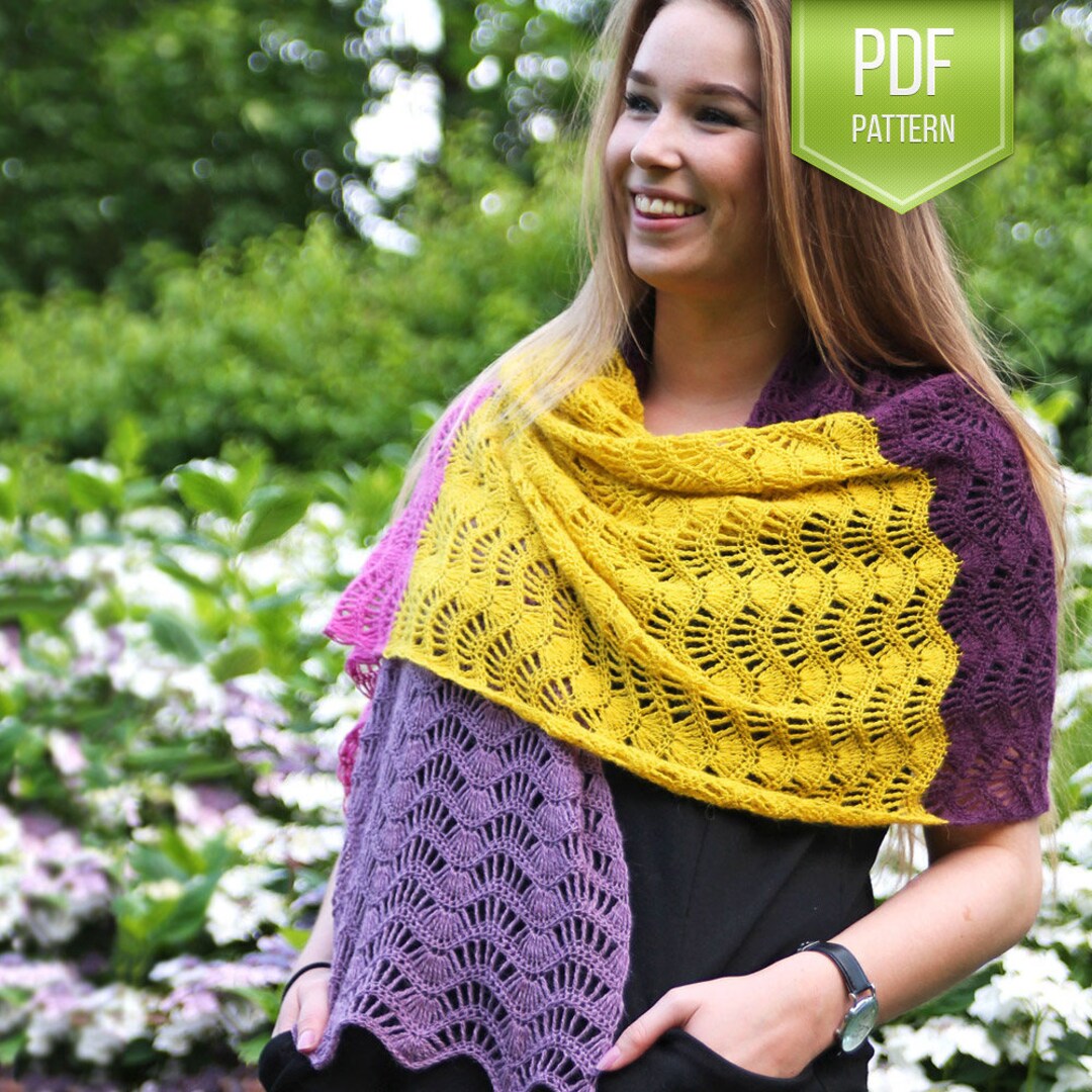 Crochet Feather & Fan Shawl Pattern – Delicate Lace Wrap (PDF Pattern ...