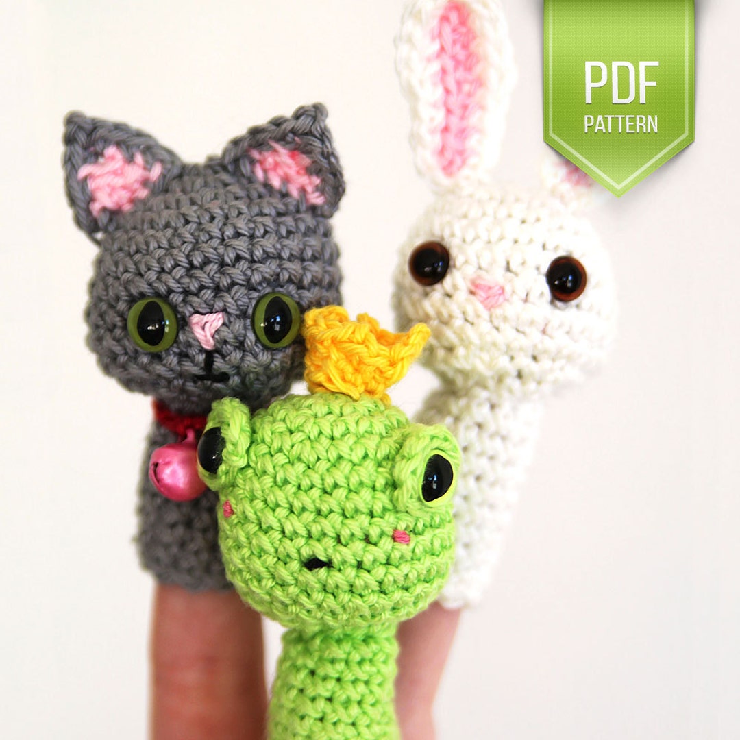 CROCHET PATTERN - Animal Finger Puppets - Instant Download - Finger ...