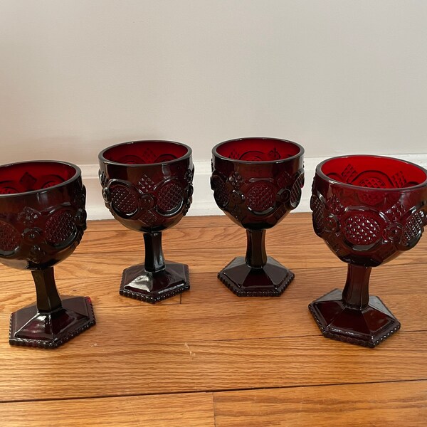 Avon Red Glassware - Etsy