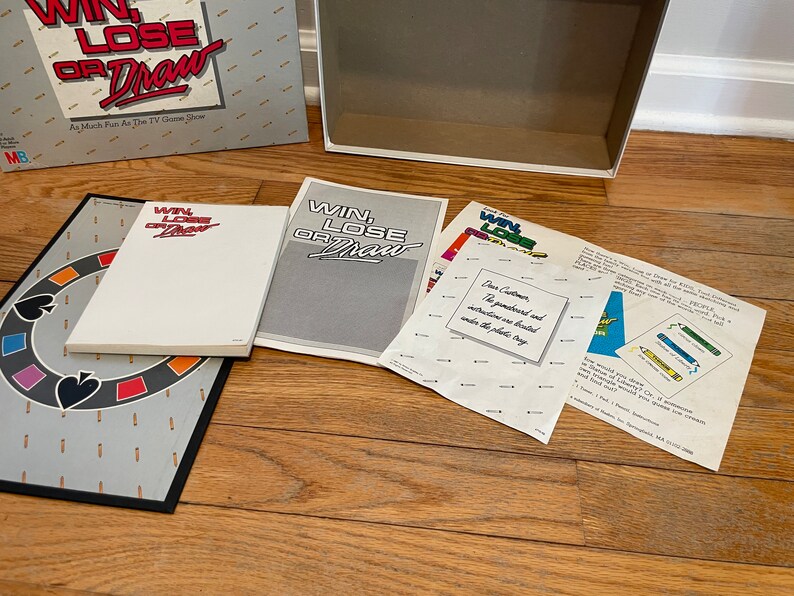 Vintage Win Lose or Draw Board Game Complete - Etsy