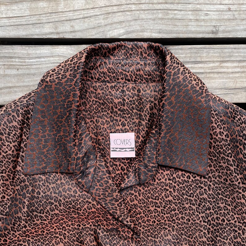 Vintage Metallic Bronze Satin Leopard Print Vest Top / 90s Does 70s ...