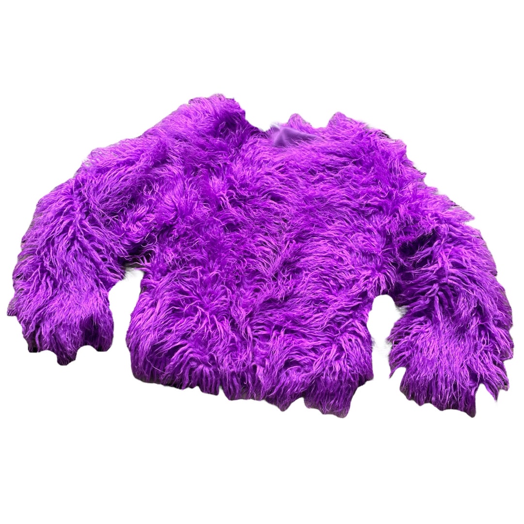 Vintage Purple Shaggy Faux Fur Jacket / 1990s Does 70s Groovy Disco ...