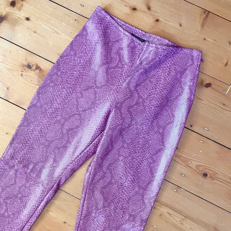 Vintage Pinkish Purple Faux Snake Skin Trousers Tight Fit / Y2k ...