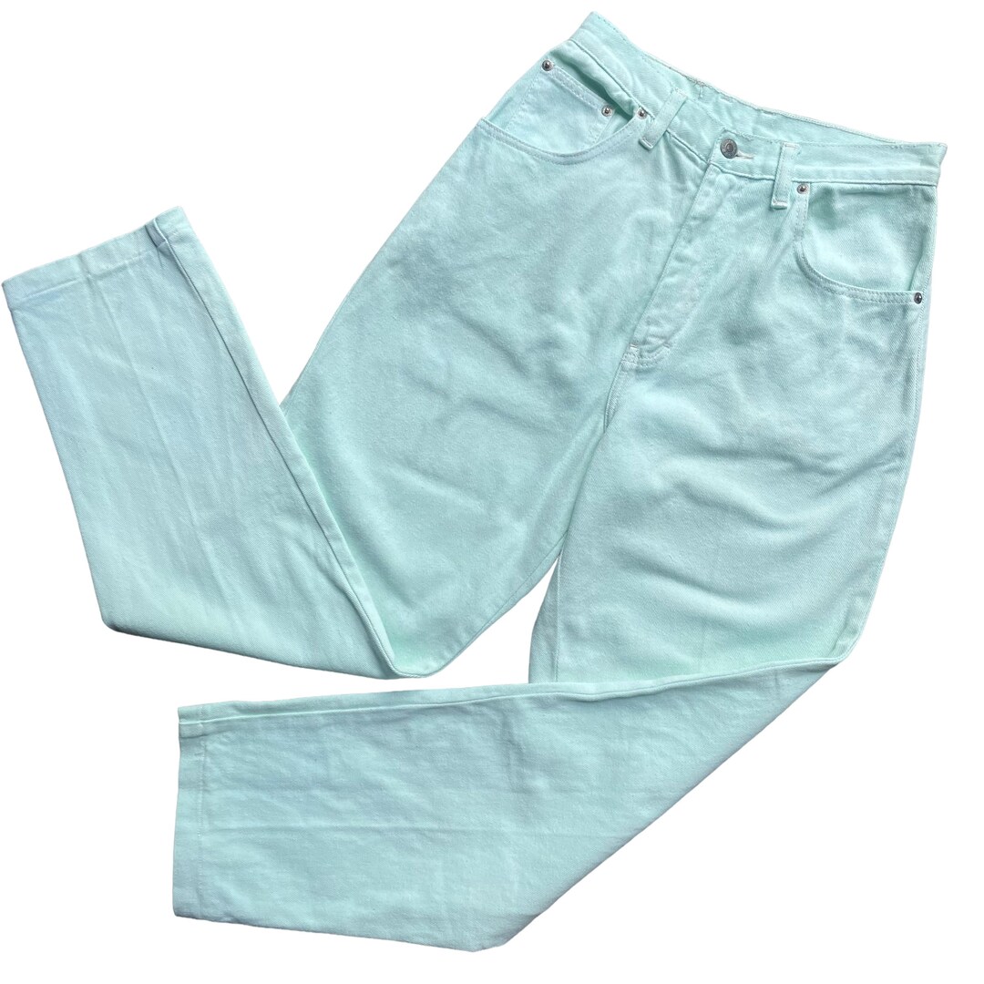 Vintage Mint Green Jeans / 1990s Condor Denim / Pastel Wash / High ...