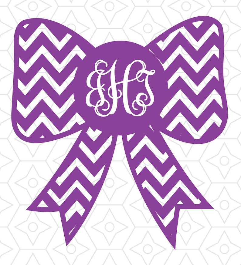 Bow Monogram Frame Decal Design SVG DXF EPS Vector Files - Etsy