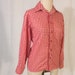 Vintage Handmade Red White Checkered Plaid Red Iridescent Pealr Snap up ...