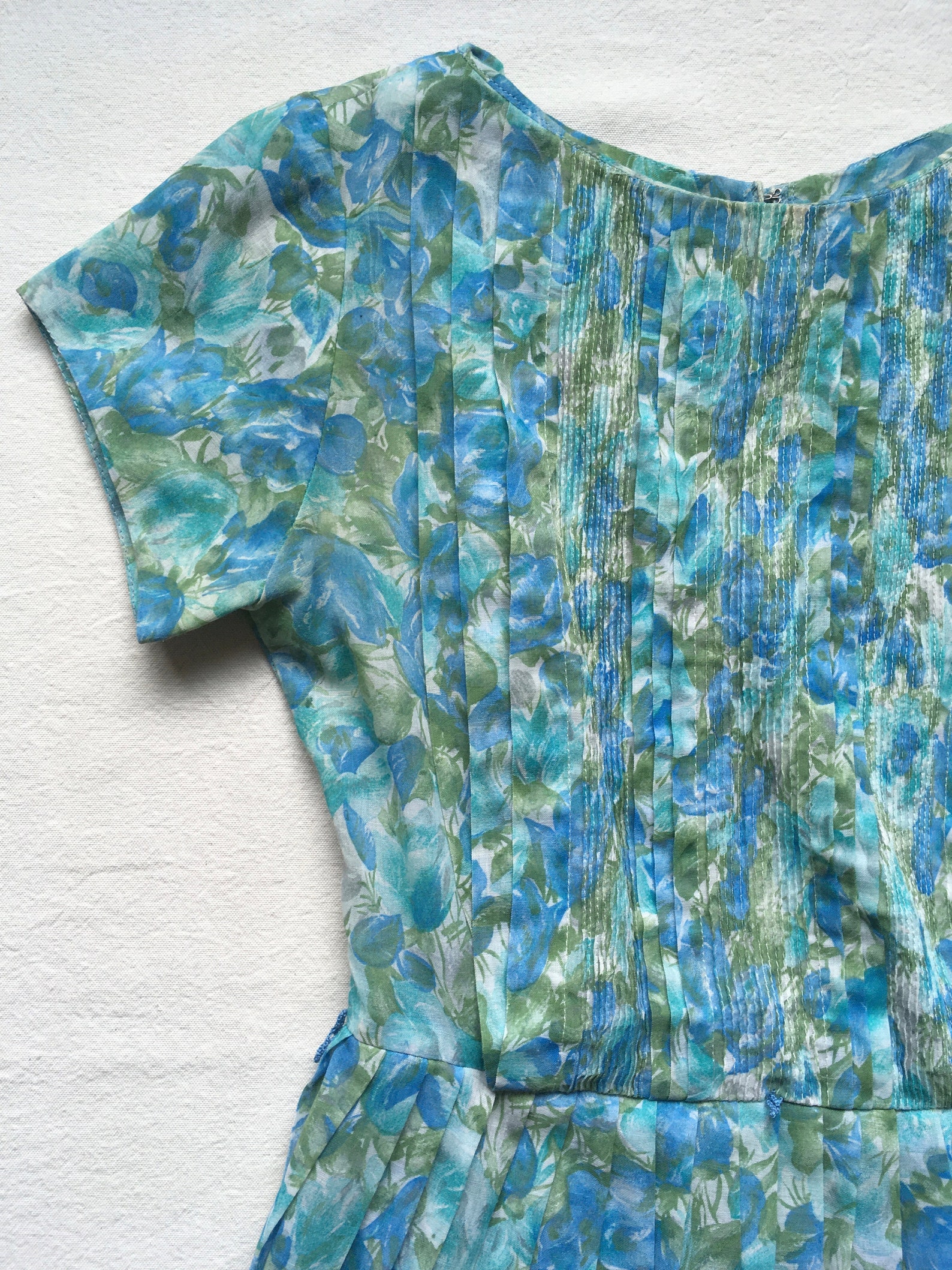 Vintage 50s Leslie Fay Musettes Floral Pin Tuck Pleat Shirt - Etsy