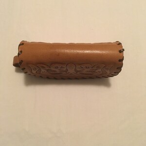 Vintage 50s Mexican Leather Change Purse Tooled Embossed Loop Chain ...