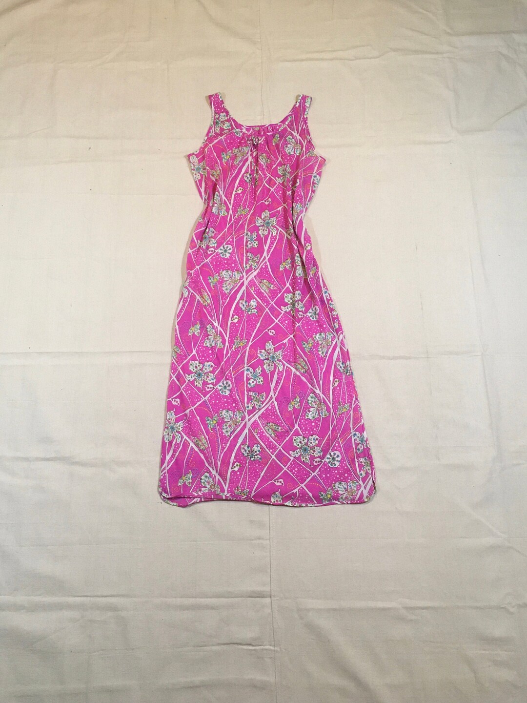 Vintage 60s Stones Wear World of Fashion Pink Floral Nylon - Etsy