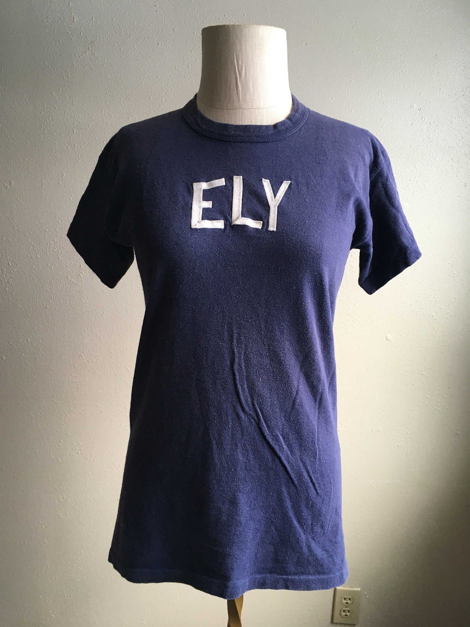 Vintage 60s Russell Southern Company ELY Navy Blue Cotton T Shirt Made ...