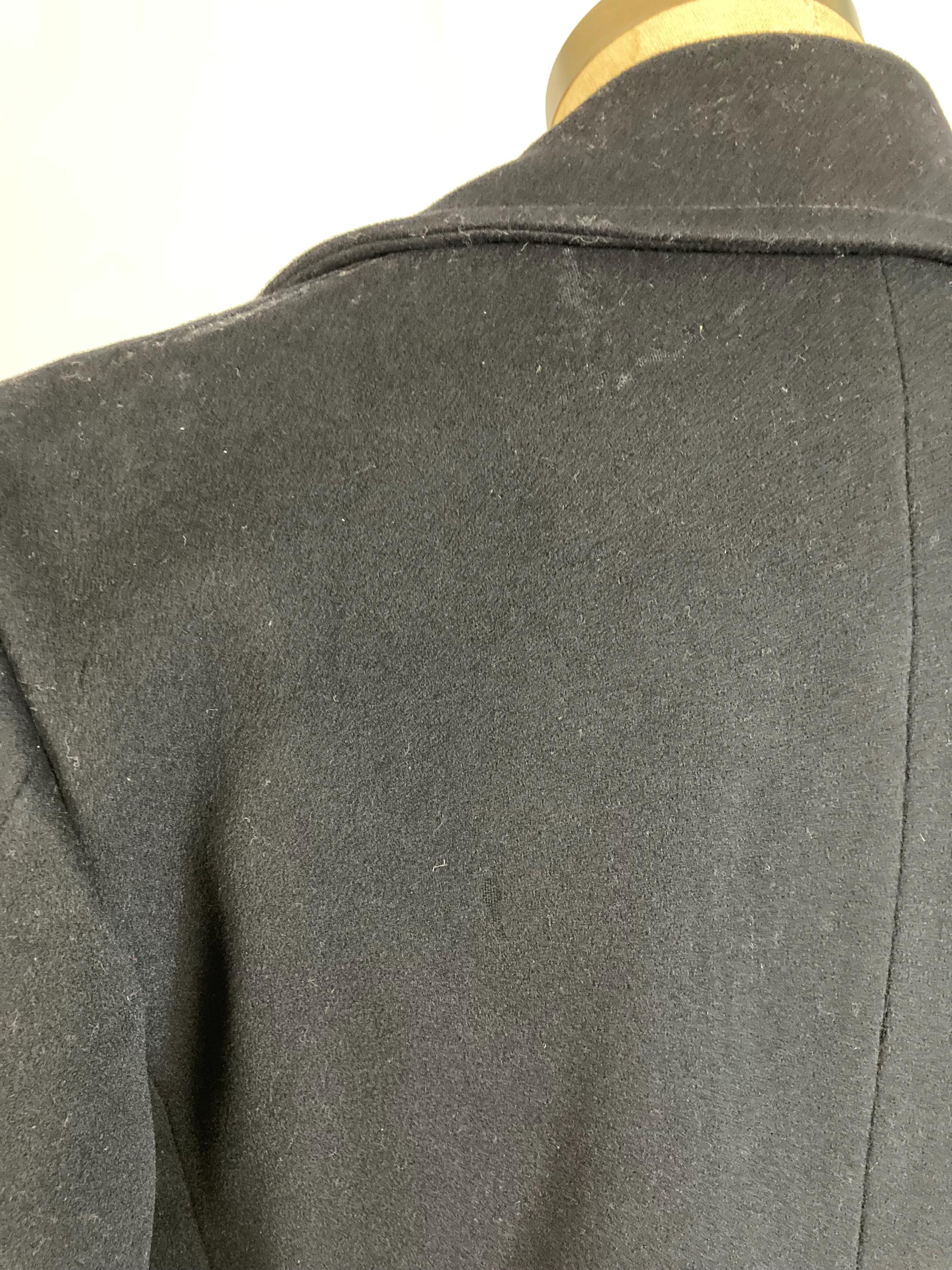 Vintage 70s Mans Wool Kersey Blue Wool Peacoat Sailor Overcoat Pembroke ...