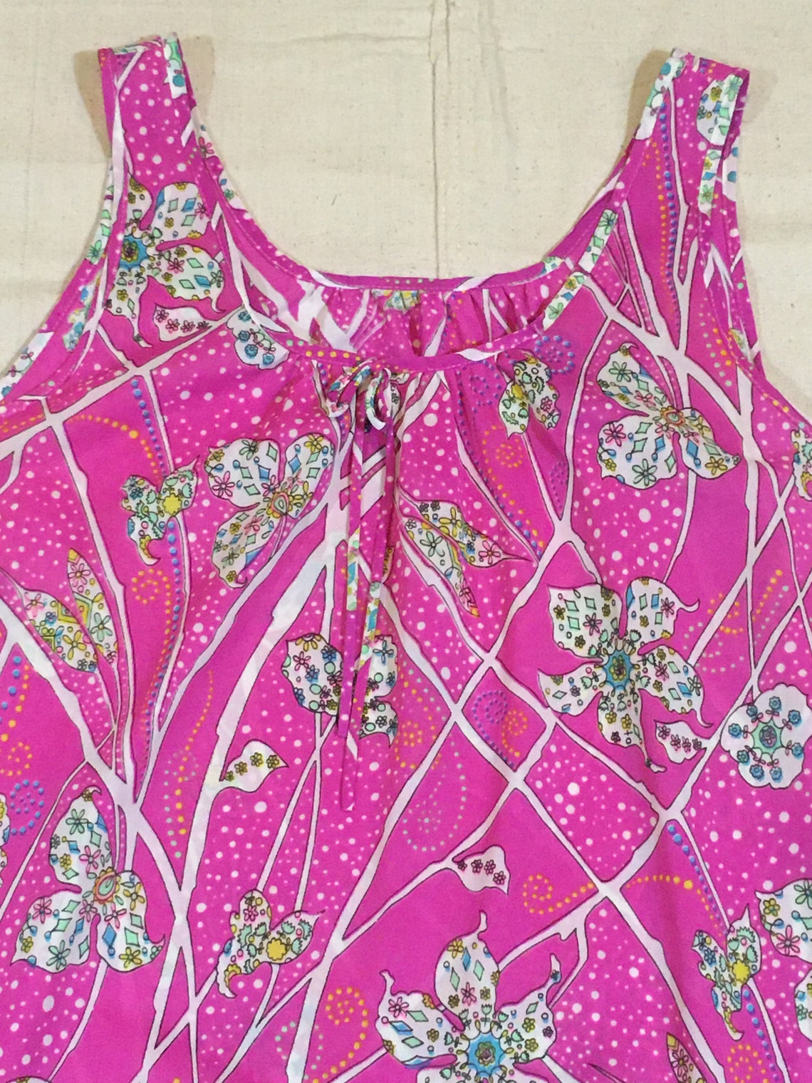 Vintage 60s Stones Wear World of Fashion Pink Floral Nylon - Etsy