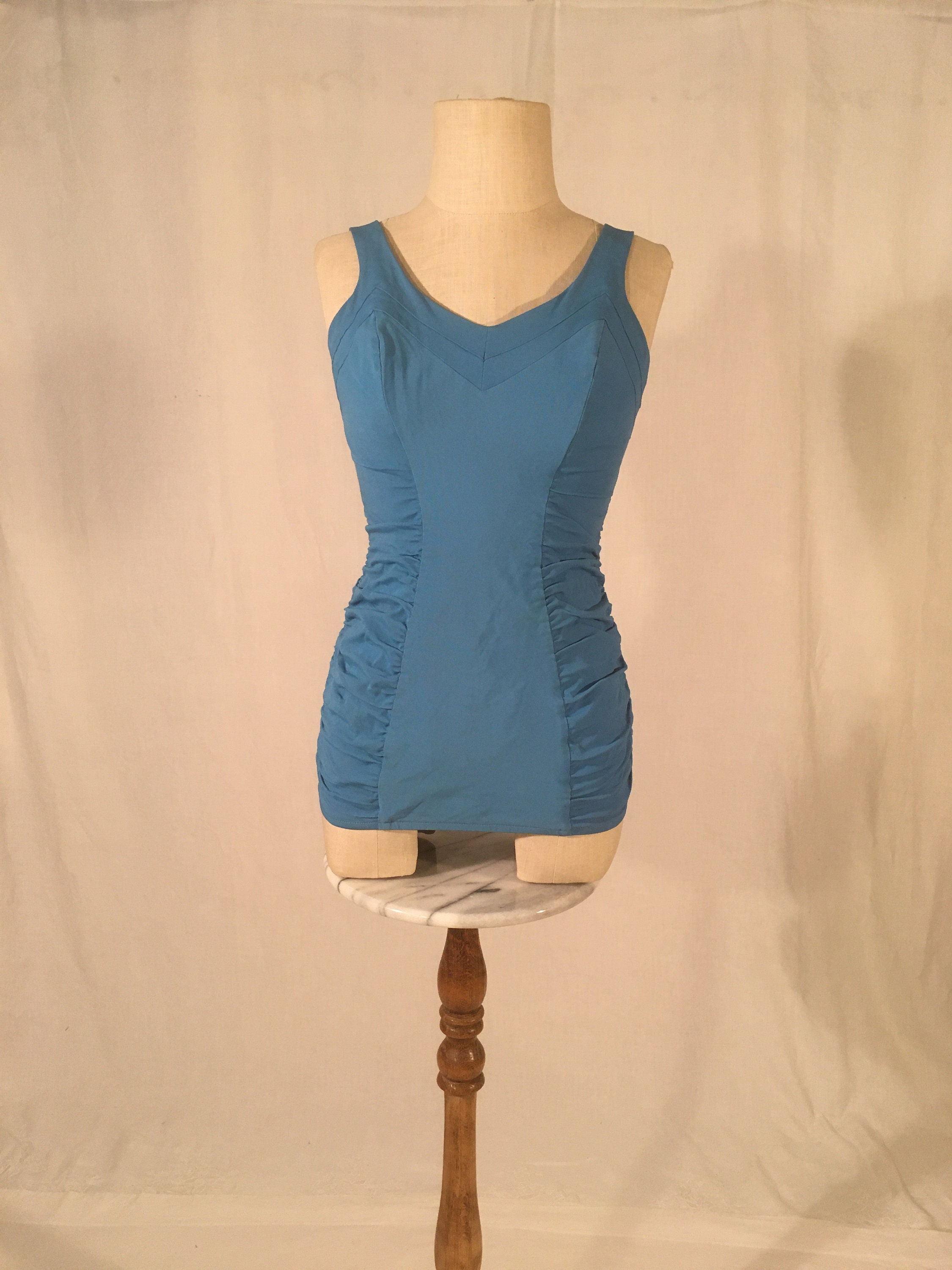 Vintage 50s Kerry Brooke Sea Stars Sears Roebuck Blue Bathing Suit ...
