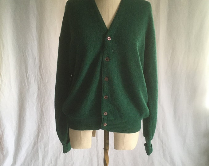 Vintage 60s Virgin Alpaca Worsted Wool Cardigan Kurt Grunge Sweater ...