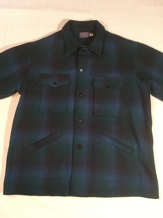 vintage mens pendleton shadow plaid pure virgin wool … - Gem