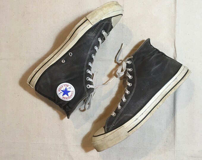 Vintage 80s Converse All Star Chuck Taylor Extra Stitch Black Canvas ...