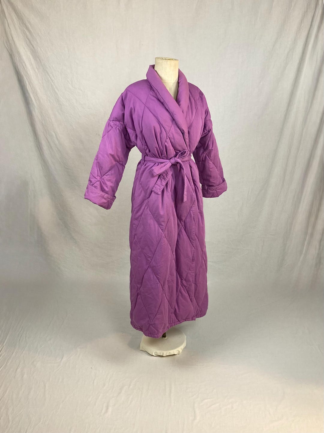 Vintage Warm Things Quilted Down Robe Sleeping Bag Puffer Lilac Purple ...