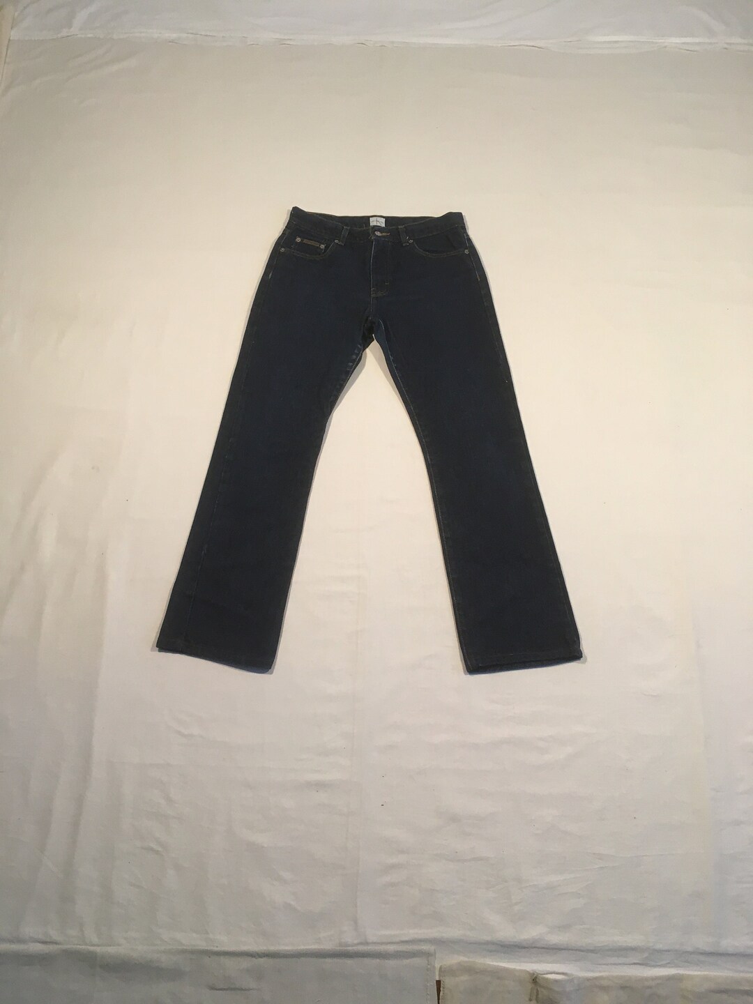Vintage Y2k CK Calvin Klein Dark Wash Zip Fly Mid Rise Straight Leg Womens Blue Jeans 30 X 30 - Etsy