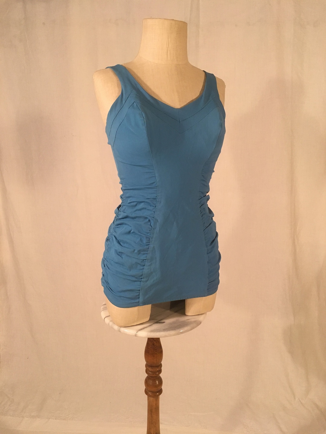Vintage 50s Kerry Brooke Sea Stars Sears Roebuck Blue Bathing Suit ...