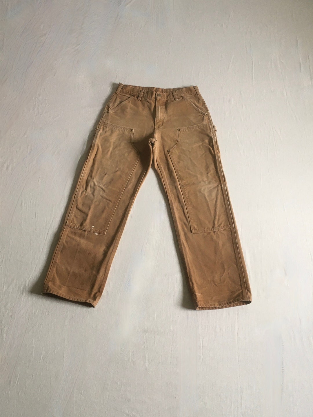 Vintage Carhartt B136 Brown Double Knee Duck Canvas Work Pants Loose Original Fit 32 X 31 Made ...