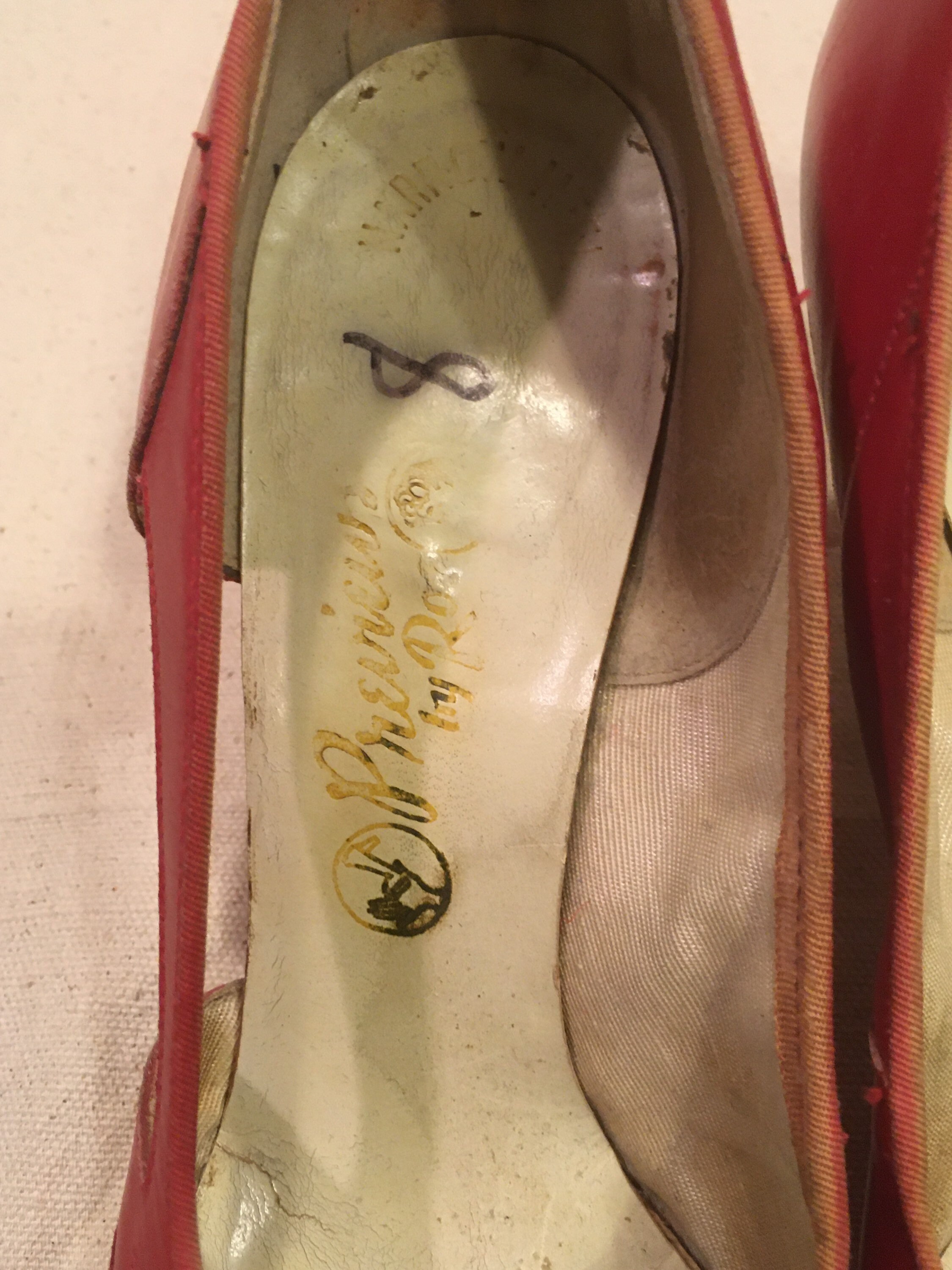 Vintage 40s Red Leather Peep Toe Pumps Womens Shoe Size 8 | Etsy