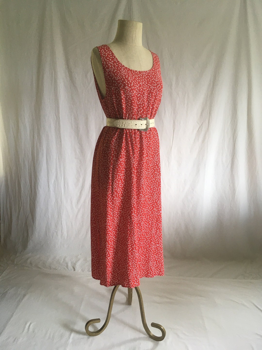 Vintage 90s Carol Anderson Petites Pullover Sleeveless Red White Floral ...