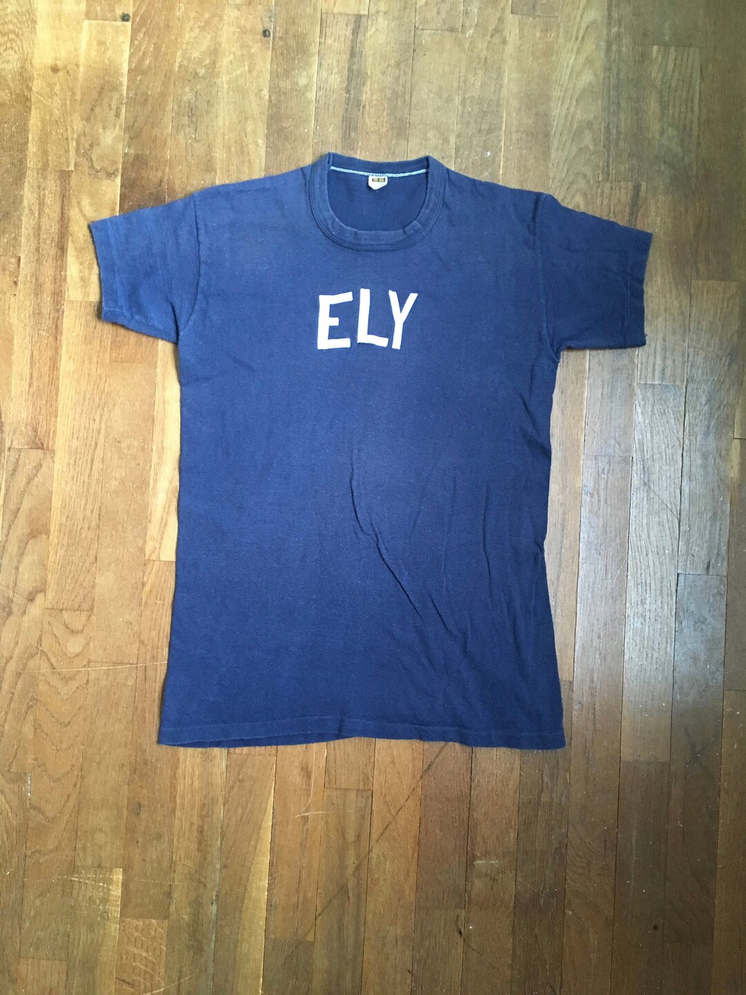 Vintage 60s Russell Southern Company ELY Navy Blue Cotton T - Etsy