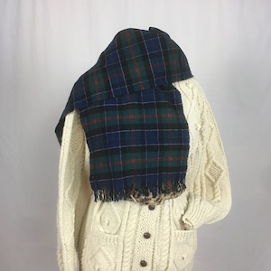 Vintage Pendleton Pure Virgin Wool Scarf Authentic Macphedren Tartan Plaid Blue Green Red ...