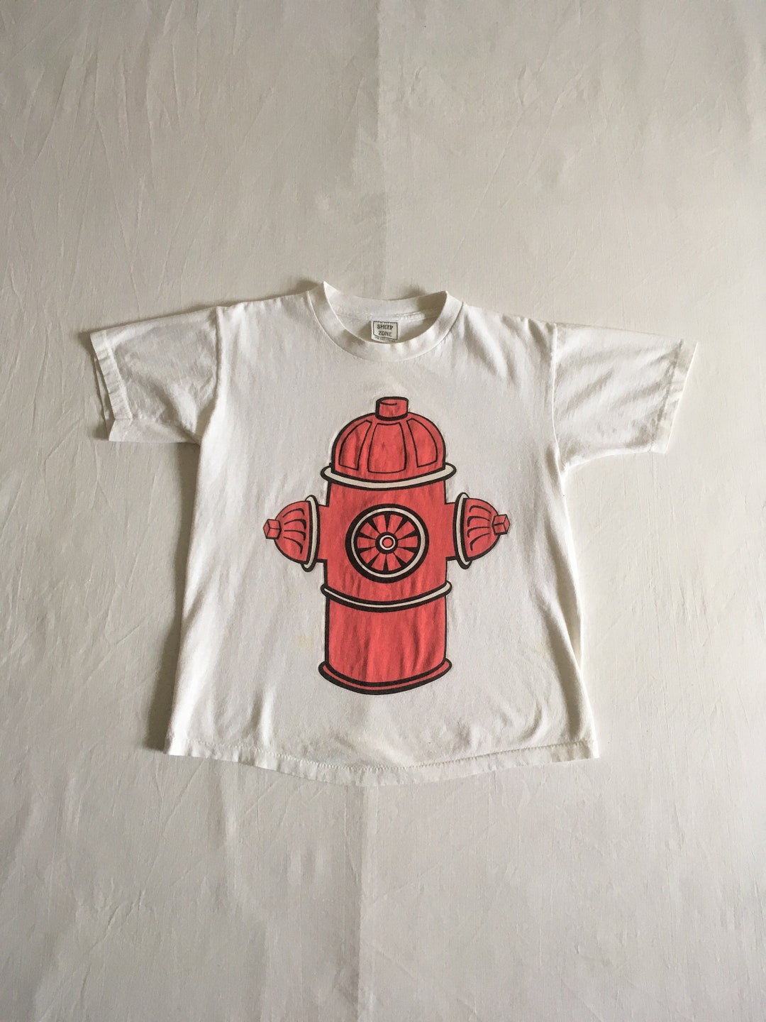 Vintage 80s Red Fire Hydrant T Shirt Sheep Zone White Cotton Ss Tee ...