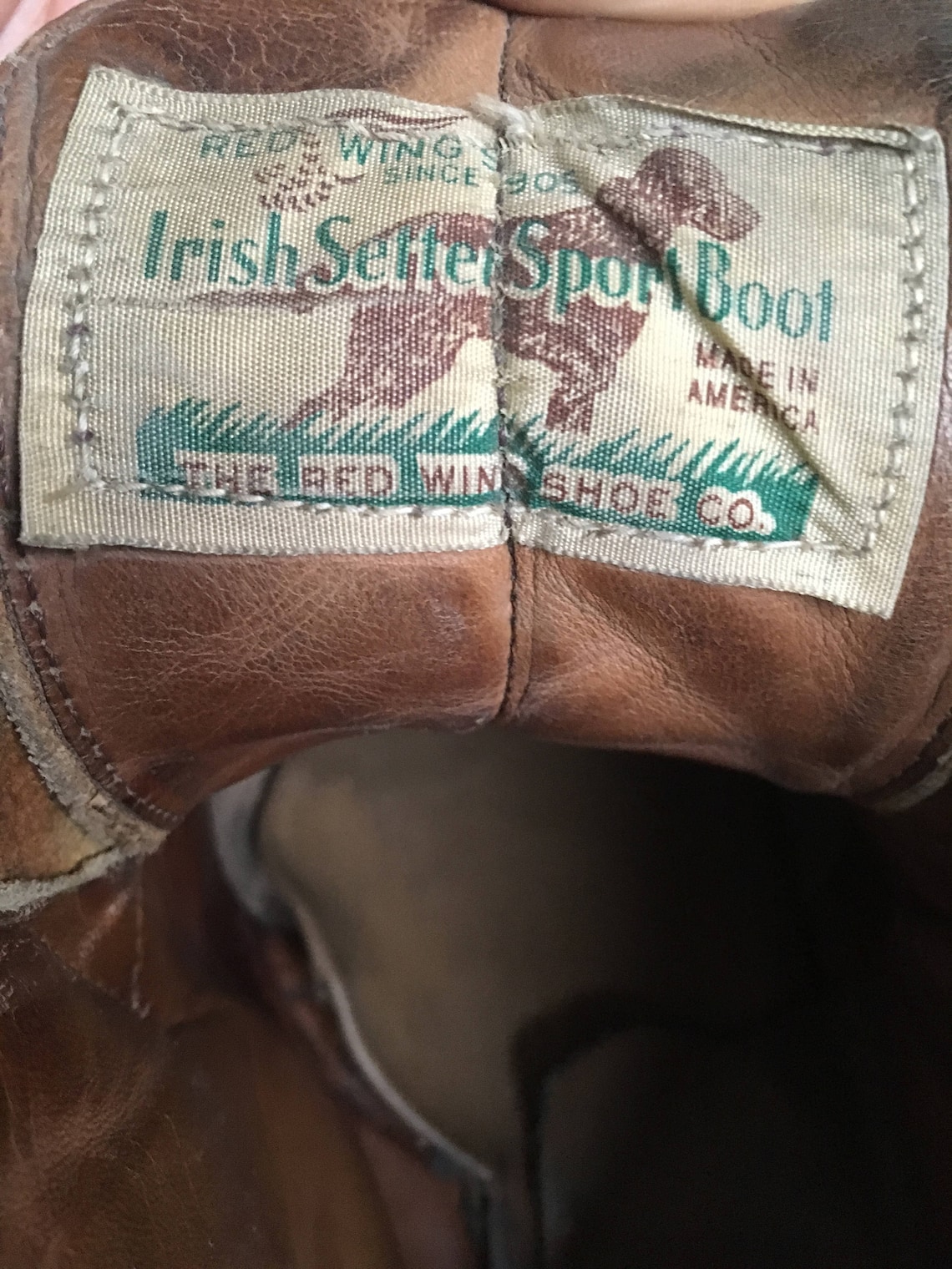 Vintage Red Wings Irish Setter Sport Dog Tag Boot Leather | Etsy