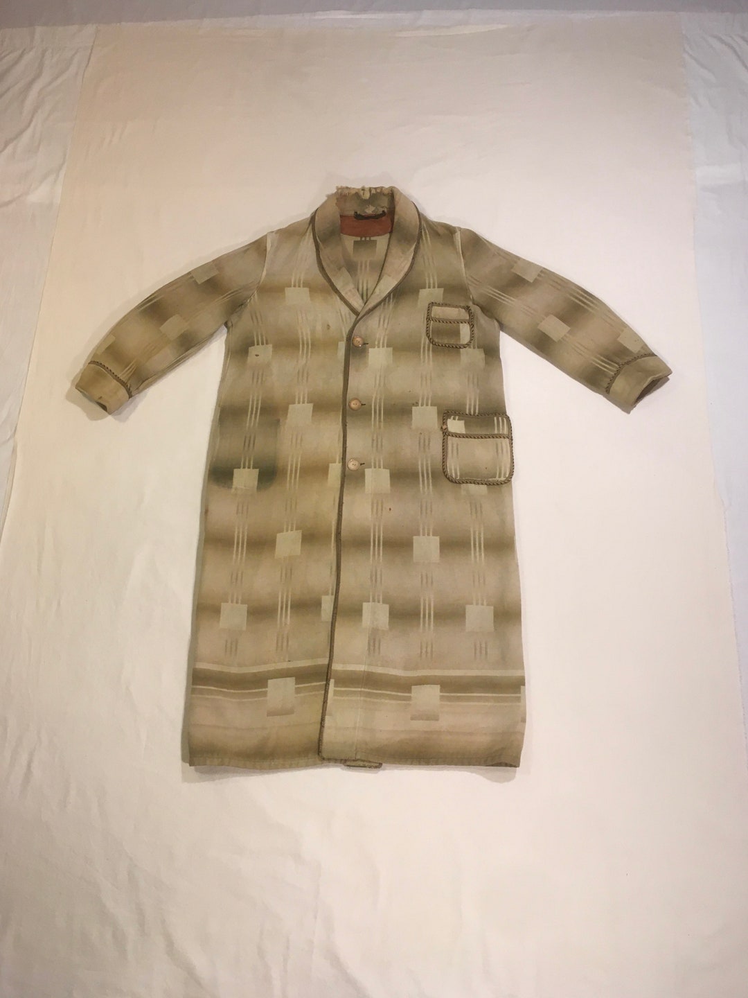 Vintage 30s Genuine Ombre Blanket Robe Beacon Style Art Deco Fashion ...