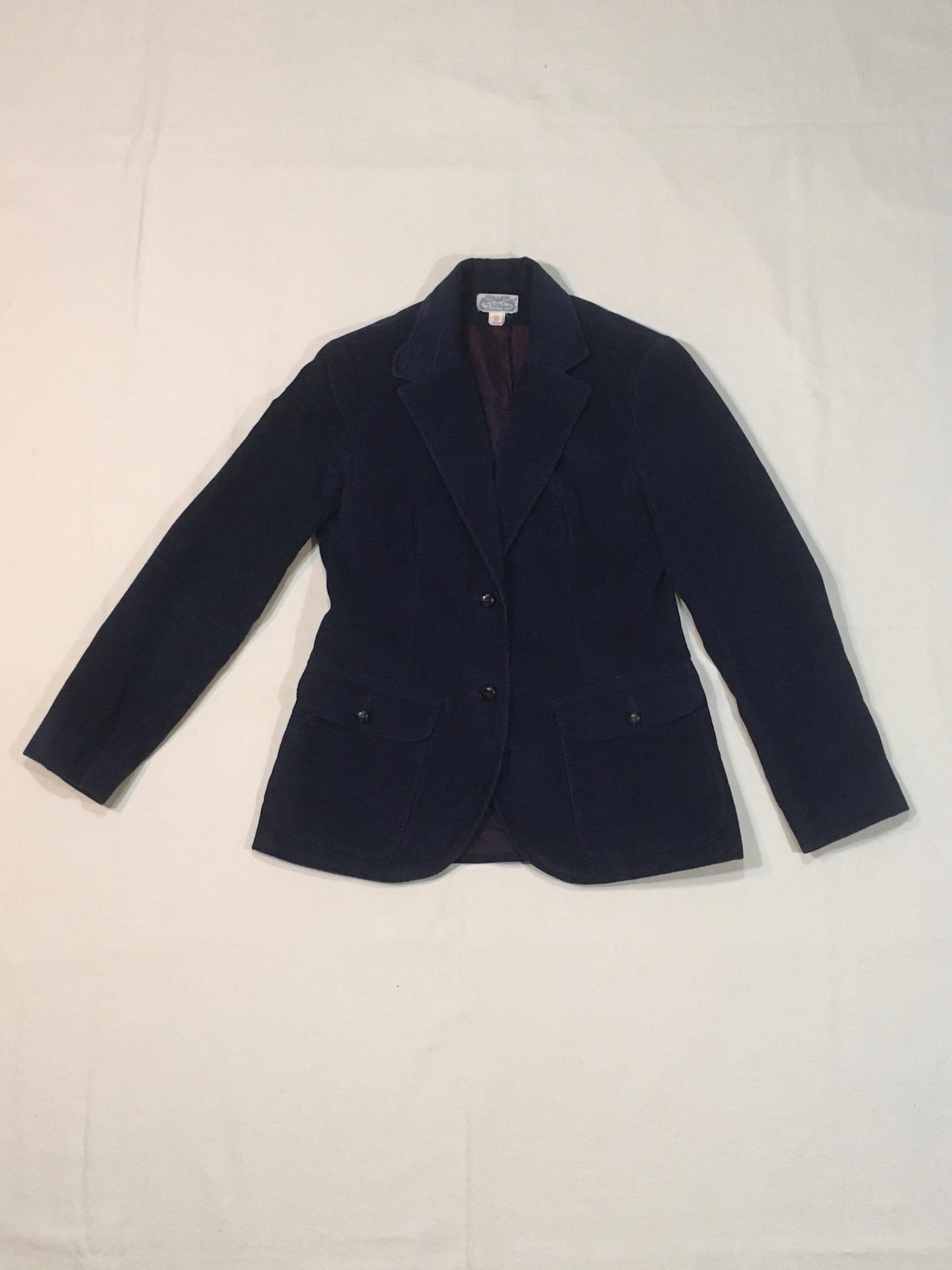 Vintage 70s womens the villager dark blue corduroy blazer | Etsy
