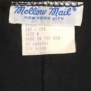 Vintage 70s Mellow Mail Black Nylon Spandex Bodycon Long Sleeve Scoop ...