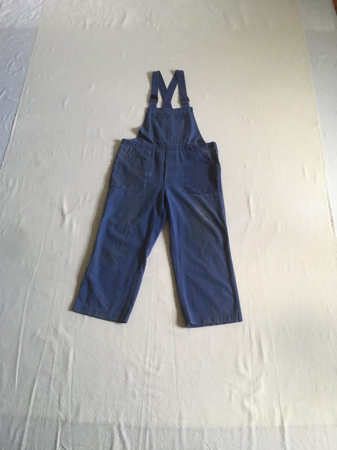 Vintage Blue Cotton Hbt Bib Overalls Cloth Workwear 38 - Etsy