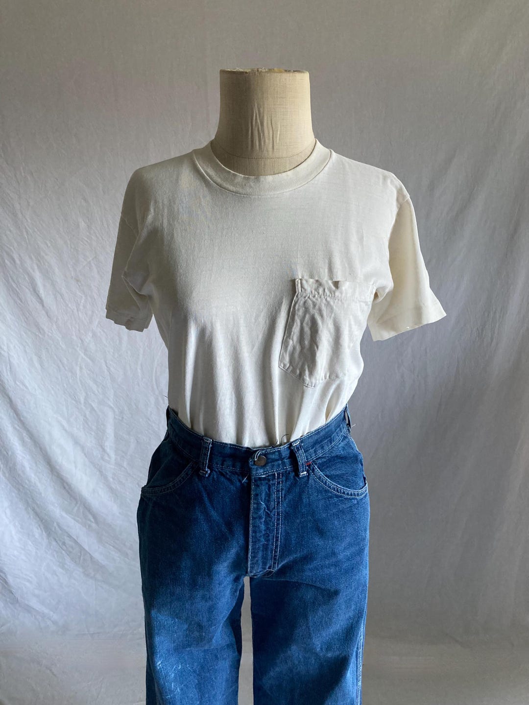 Vintage 60s White Cotton Pocket Tee Towncraft Penn Set Ss T Shirt ...